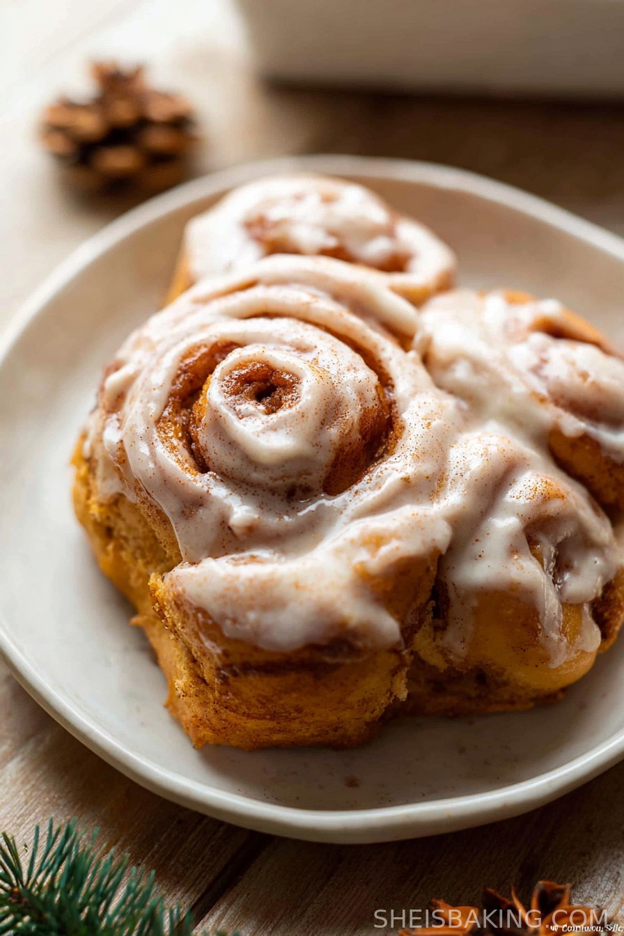 Soft Gingerbread Cinnamon Rolls - Foodie Styling