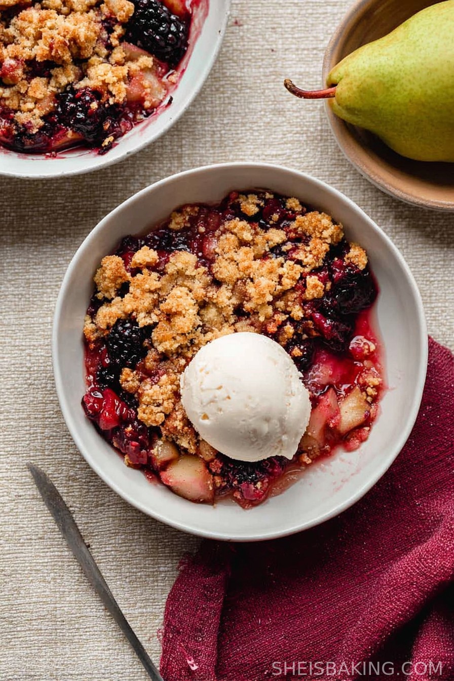 Spiced Pear Berry Crumble - Foodie Styling